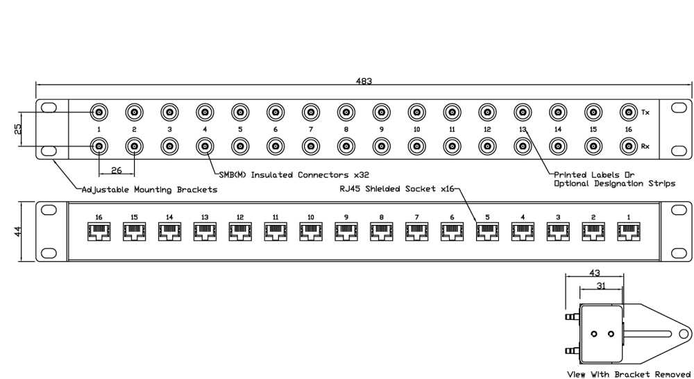 M1308336R1 Balun Panel - AC&E Telecommunications